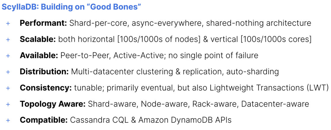 Distributed Database Design Decisions To Support High Performance Event Streaming Scylladb